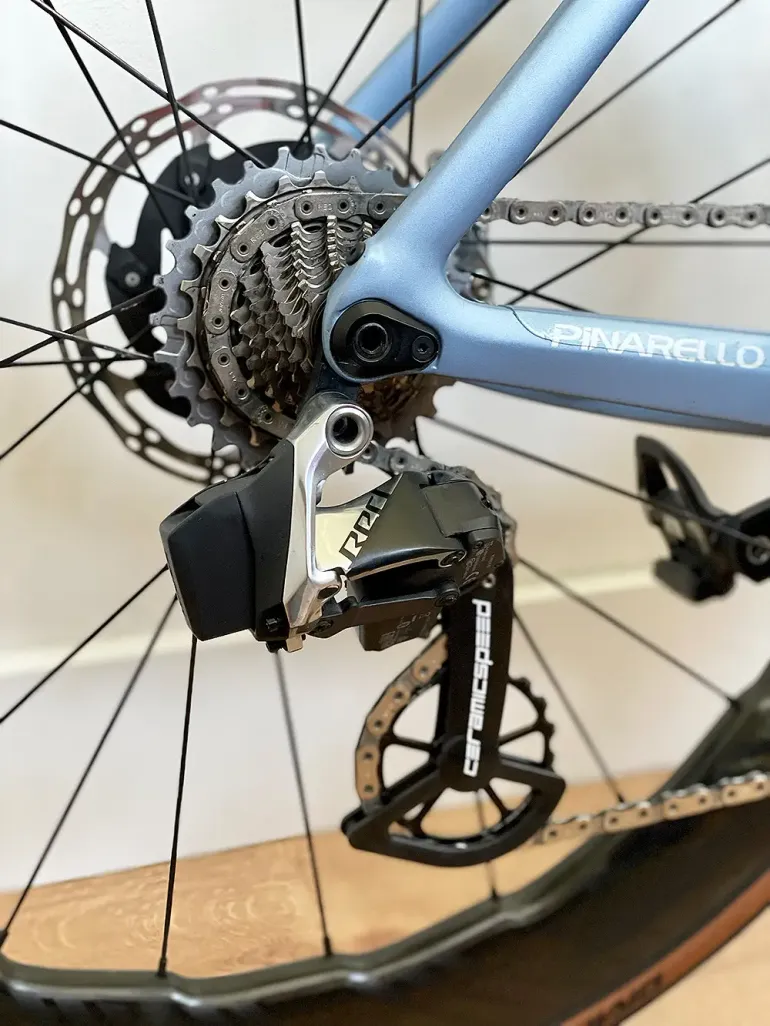 Pinarello Dogma F Disc Red AXS Bike w/Princeton Grit 4540 Wheels used in 53 cm | buycycle