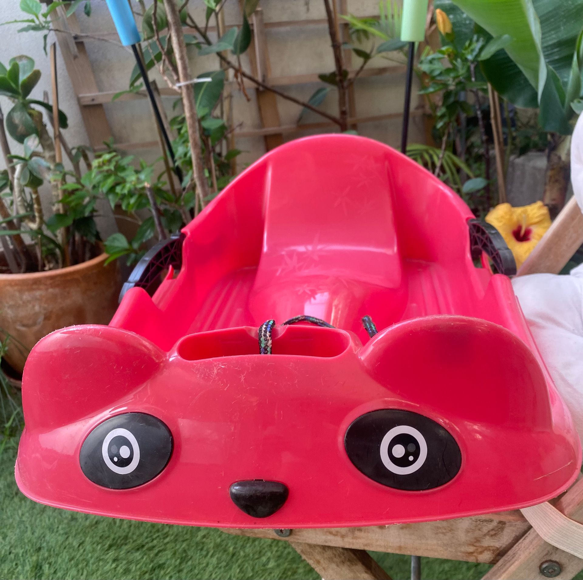 luge Luge enfant rose - design animal,avec corde de traction 2023